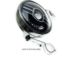 Motorcycle headlight bucket 7" fork mount fits ABIG7 Chrome